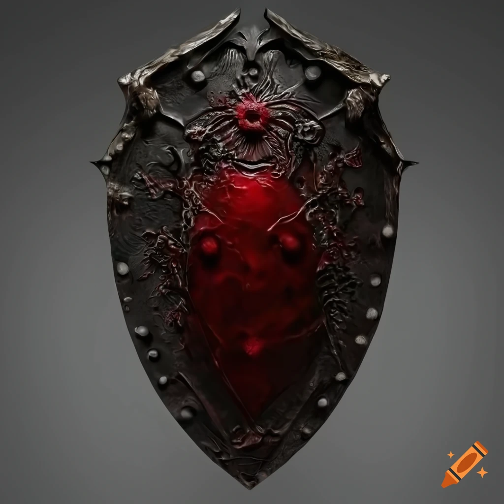 Metal vampire shield artifact on white background on Craiyon