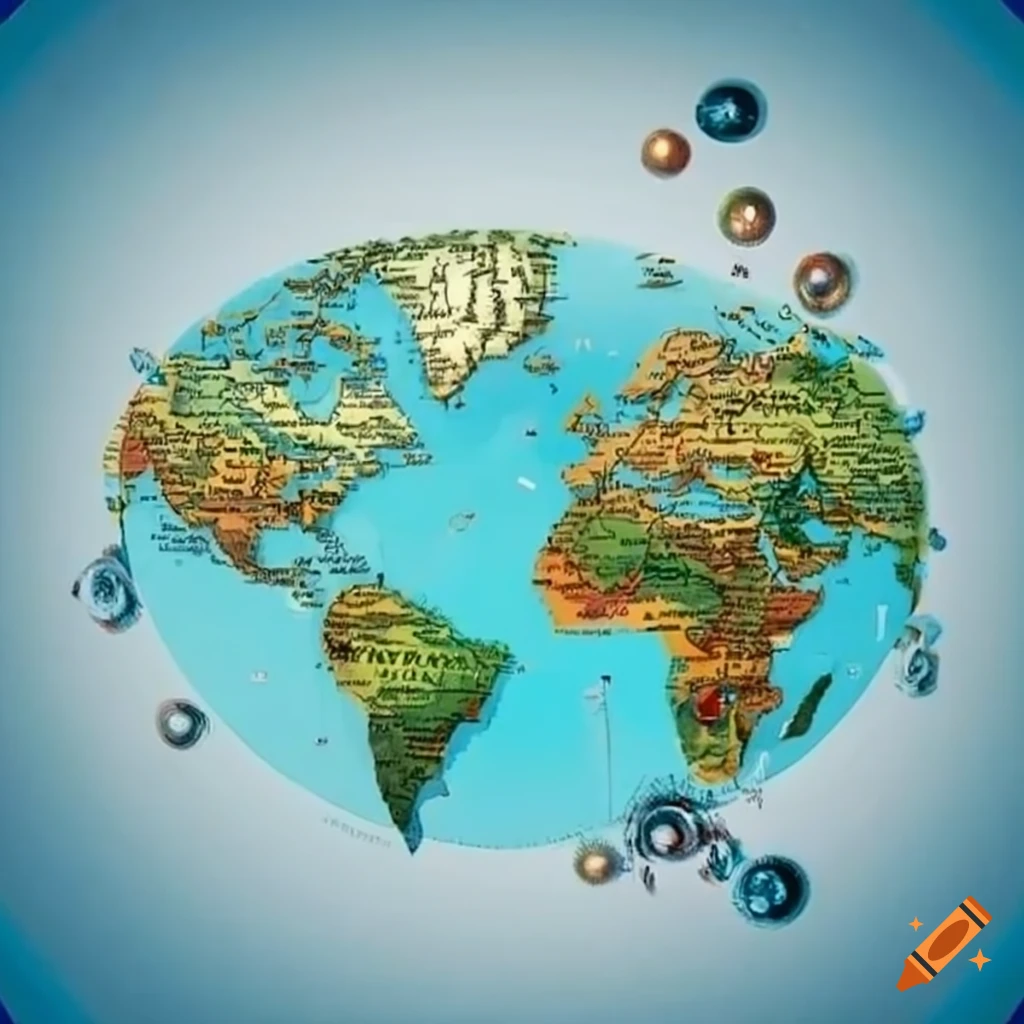 Map of the world with "happy new year" written within each state on Craiyon