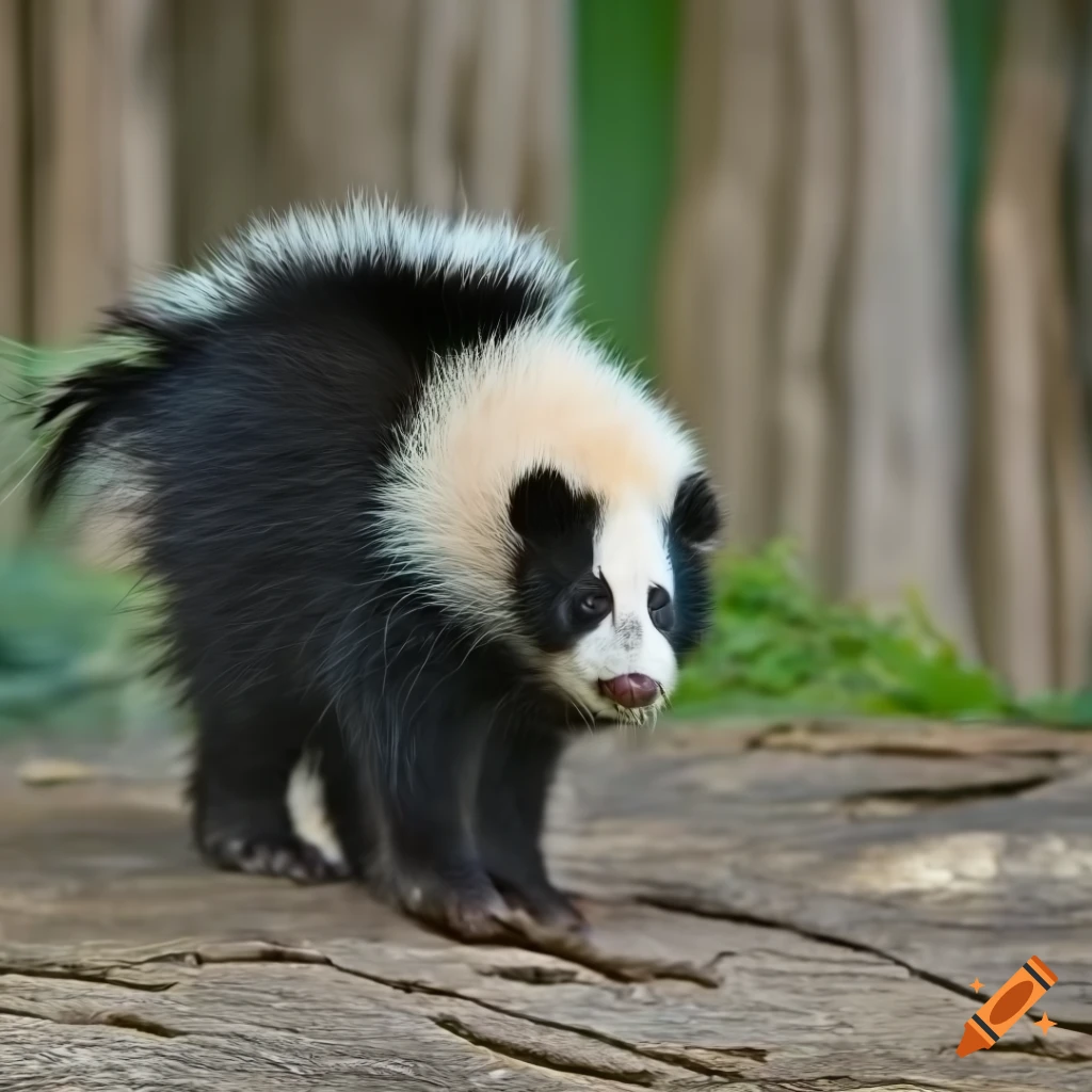Photorealistic combination of skunk and baby panda on Craiyon