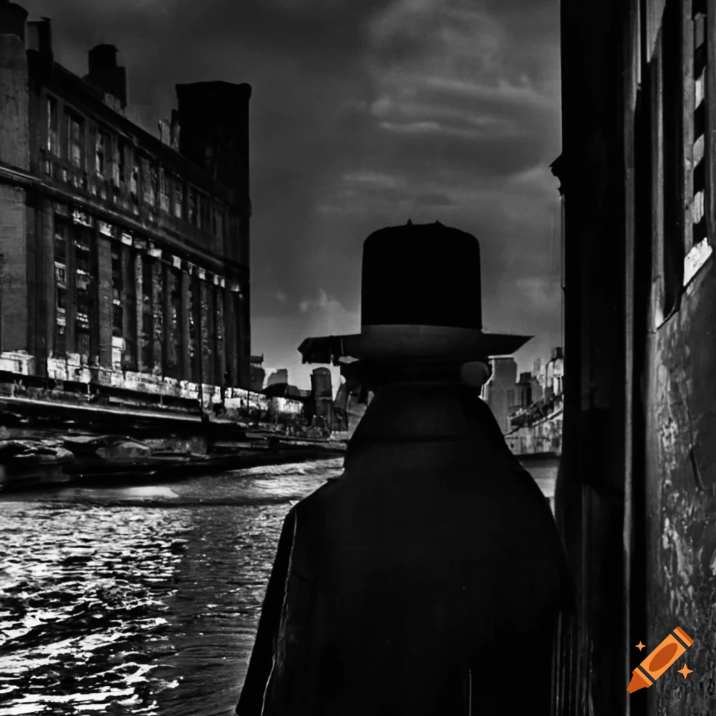 Noir scene at new york docks on Craiyon