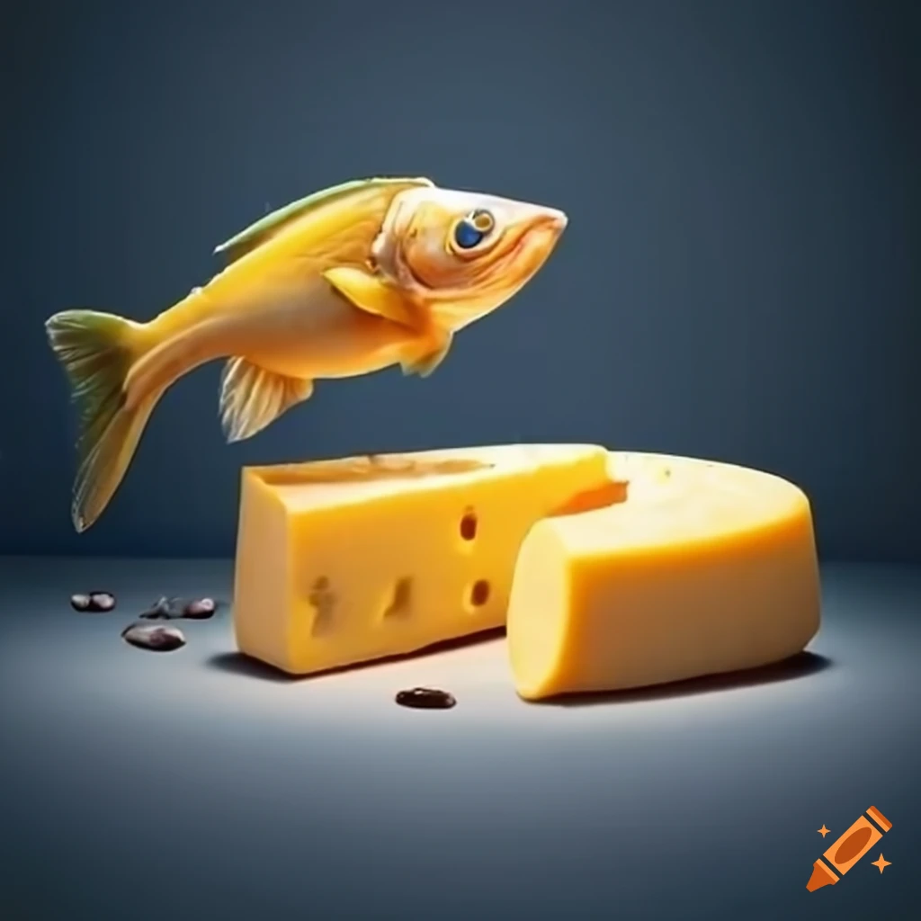 Big fish eating cheese on Craiyon