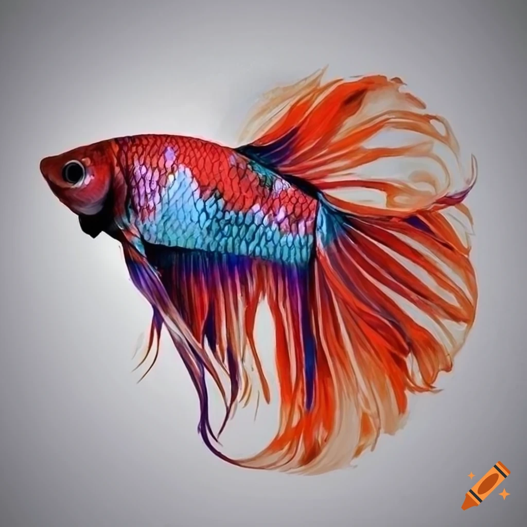 Koi betta fish in a painterly style on Craiyon