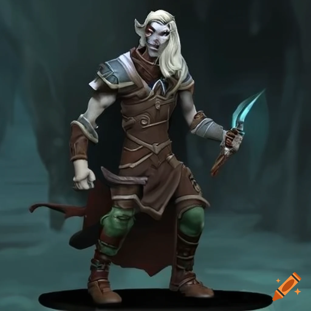 Undead elf rogue dual wielding blades on Craiyon