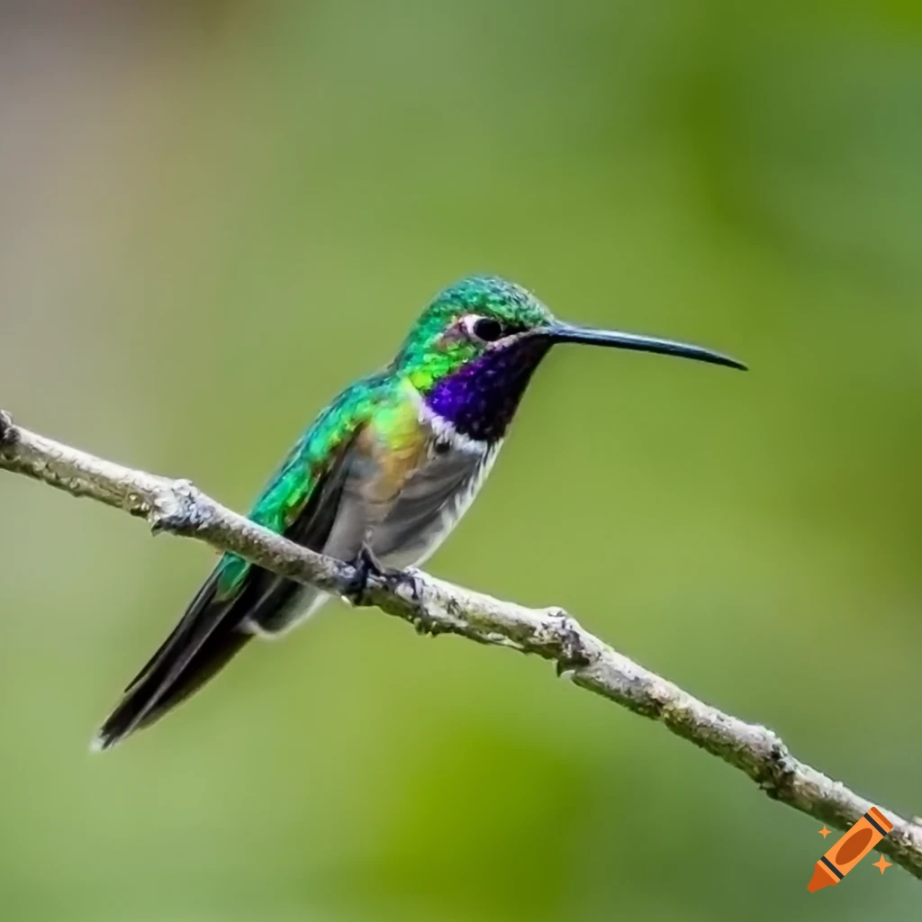 Hummingbird in high definition photography with light reflections on ...