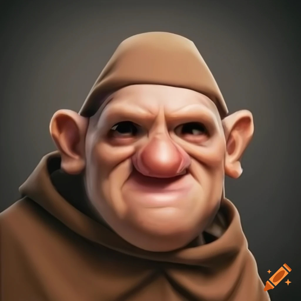 Smiling friar with a big nose on Craiyon