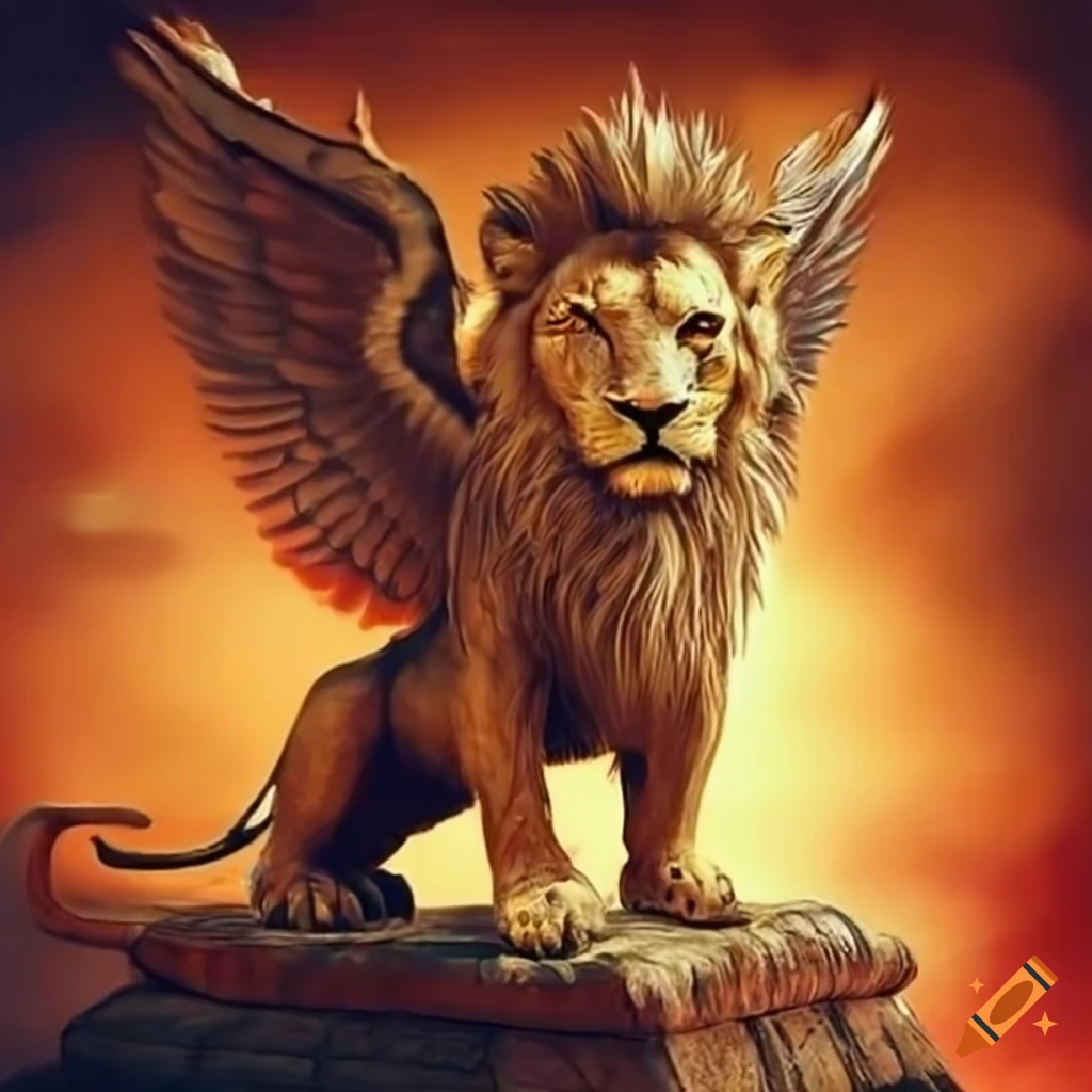 Winged lion on Craiyon