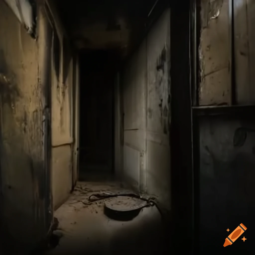 Decrepit heavy duty laboratory with a horror feel on Craiyon