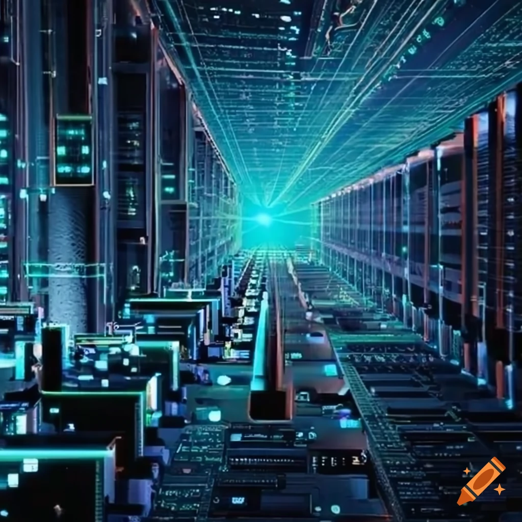 Distributed computing infrastructure illustration on Craiyon