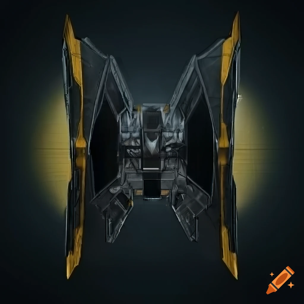 Stealth tie interceptor in gunmetal grey with gold squadron markings on ...