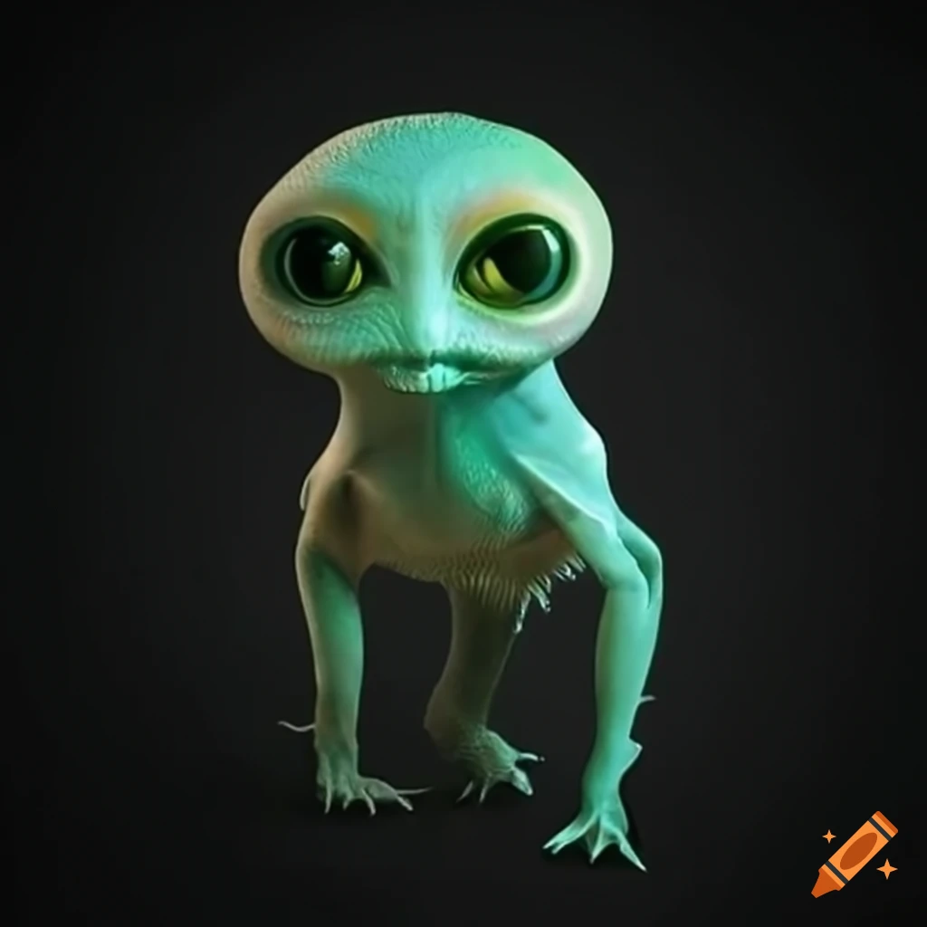 Tiny alien creature with shoulder eyes on Craiyon