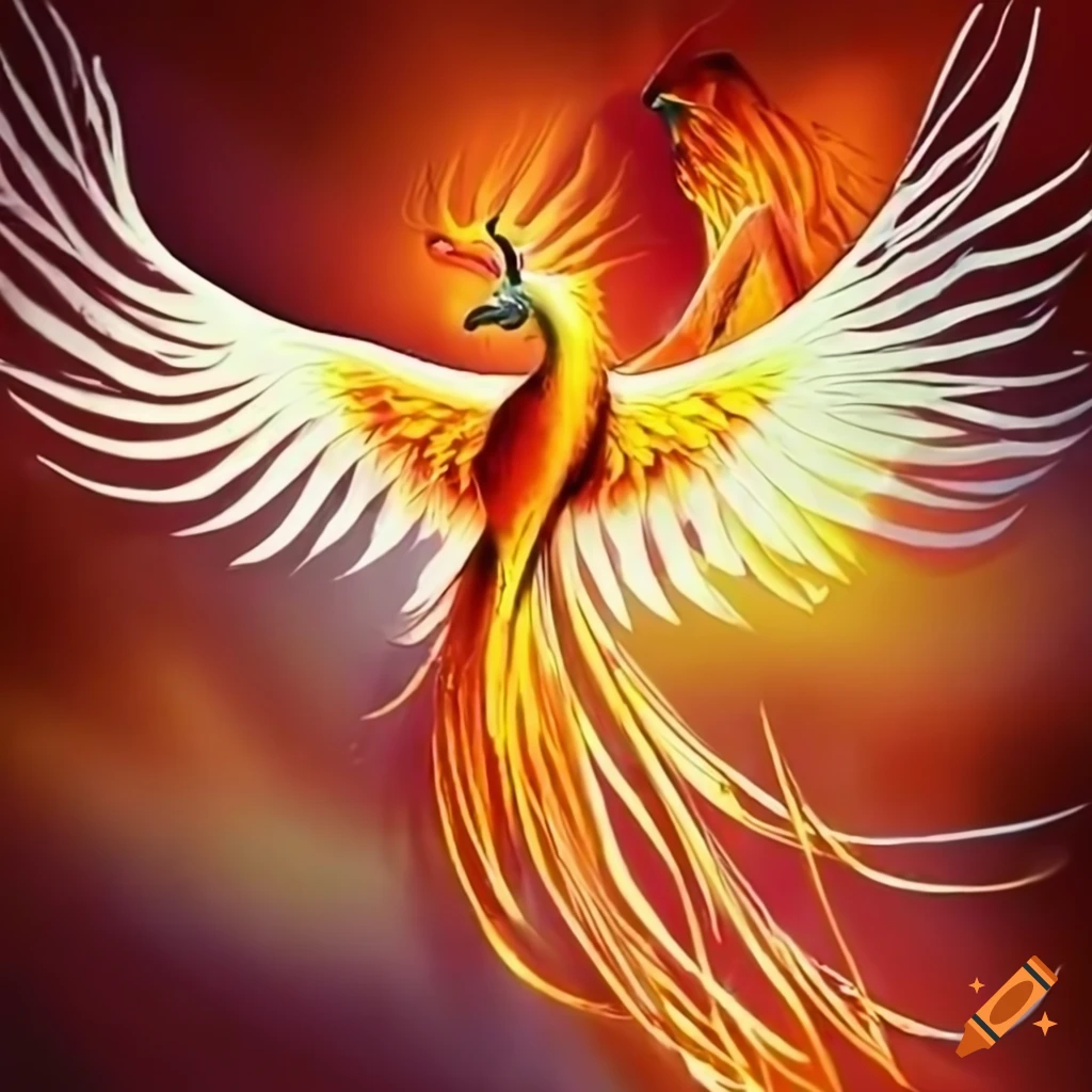 Flying phoenix on Craiyon