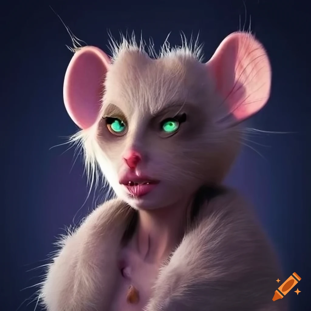 Anthropomorphic rat woman character illustration on Craiyon