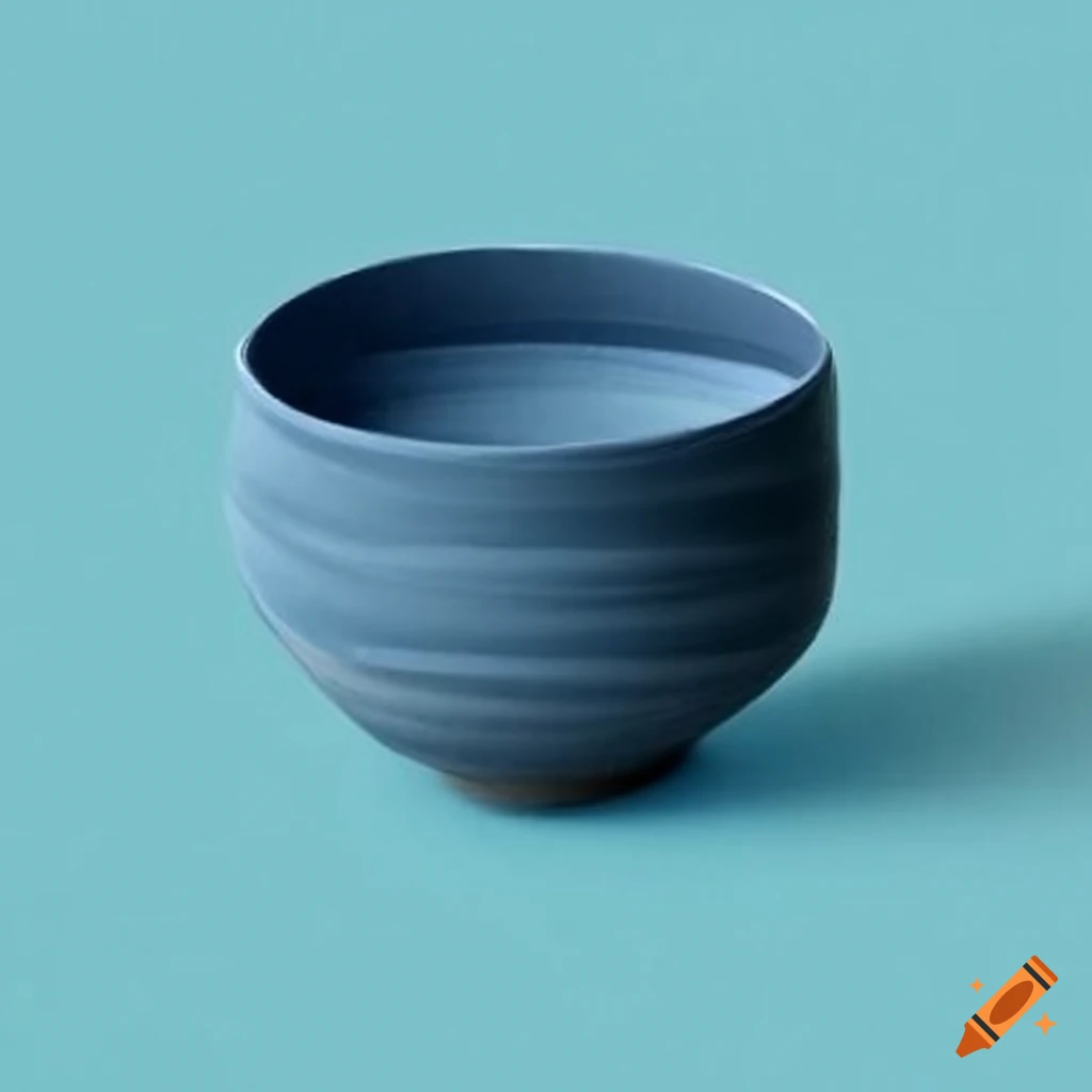 Ceramic chawan texture in wabisabi blue black on Craiyon