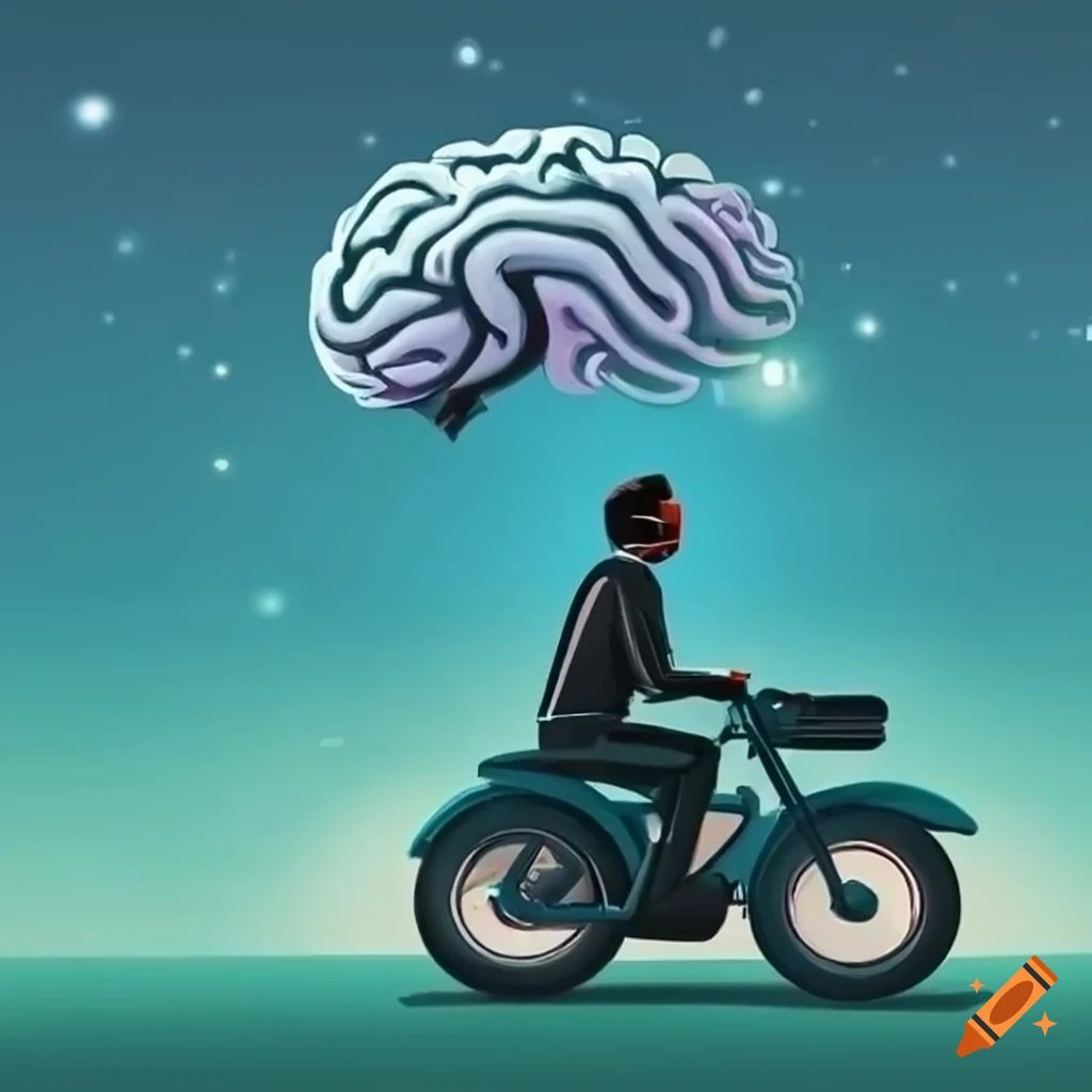 Illustration of a motorcycle made of human brain on Craiyon