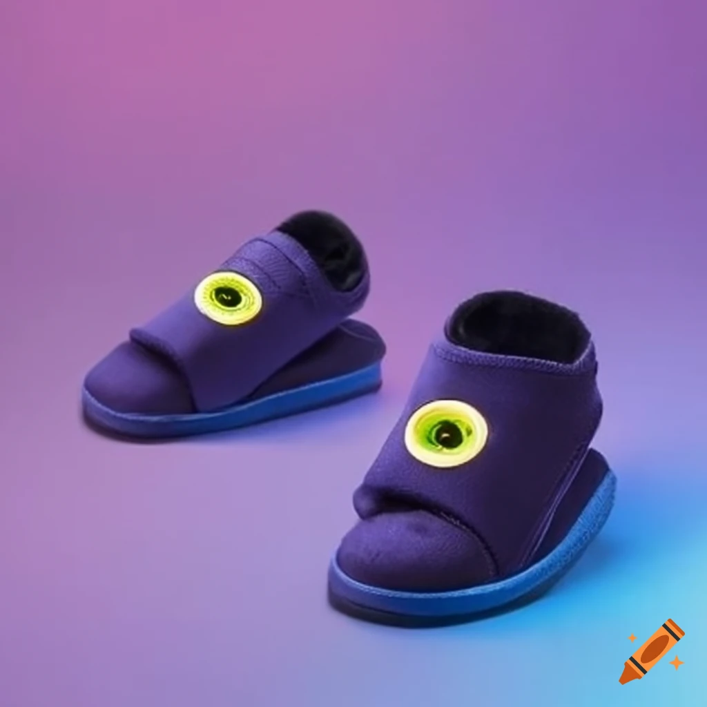 Slippers with built-in flashlights on Craiyon