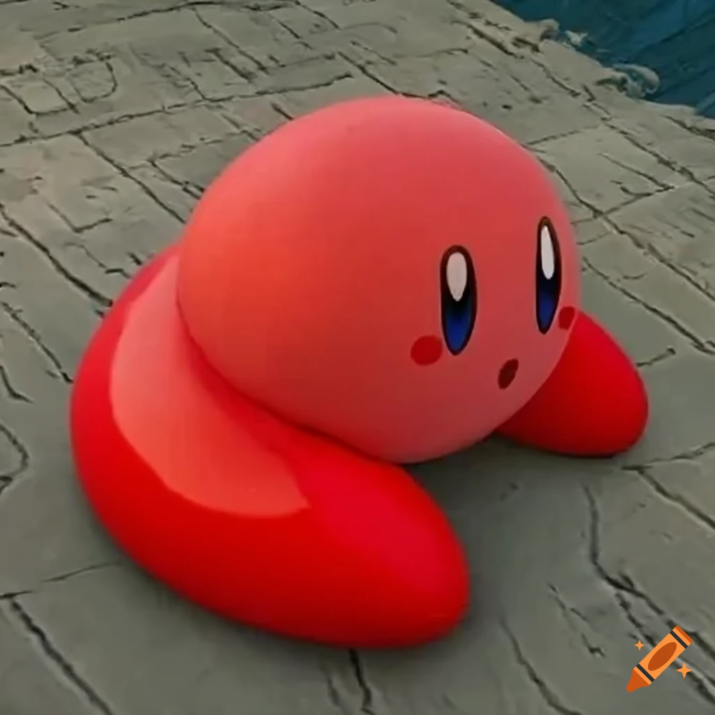 Close-up of kirby's big red feet on Craiyon