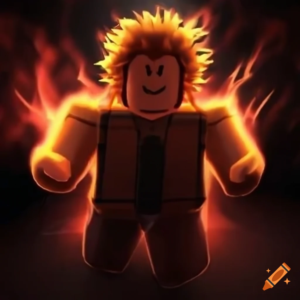 Roblox caving fighting anime thumbnail on Craiyon