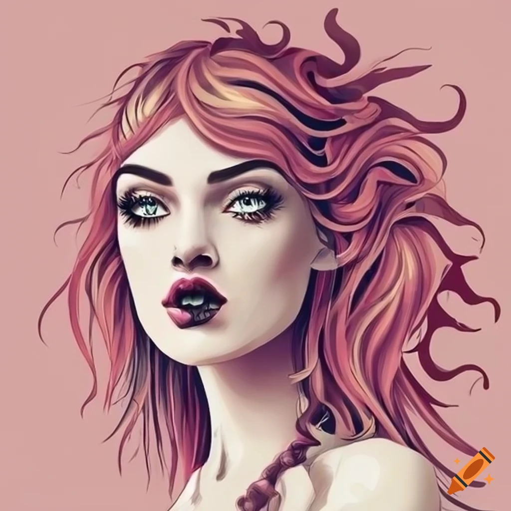 Escher style girl design poster on Craiyon