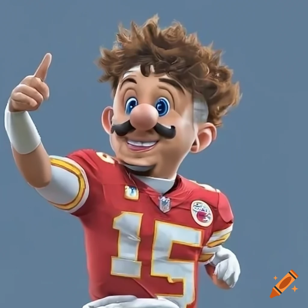 Patrick mahomes depicted as super mario character on Craiyon
