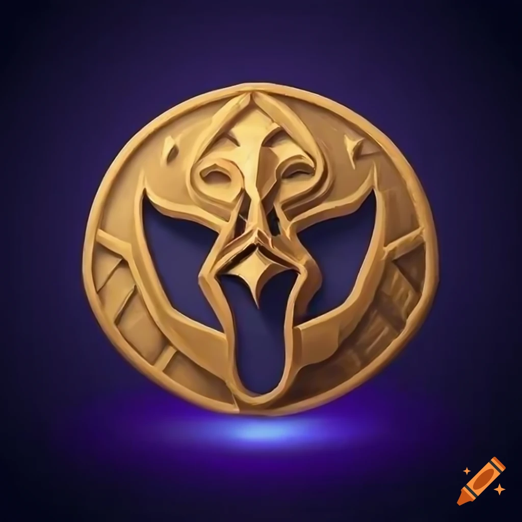Shurima-inspired League of Legends coin with Azir's face in comic style ...