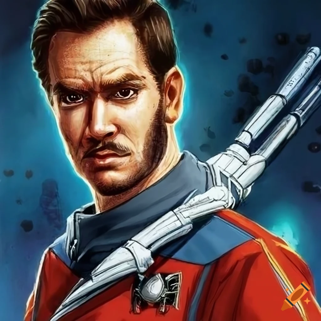 Crash-landed x-wing fighter pilot on a vibrant alien planet on Craiyon