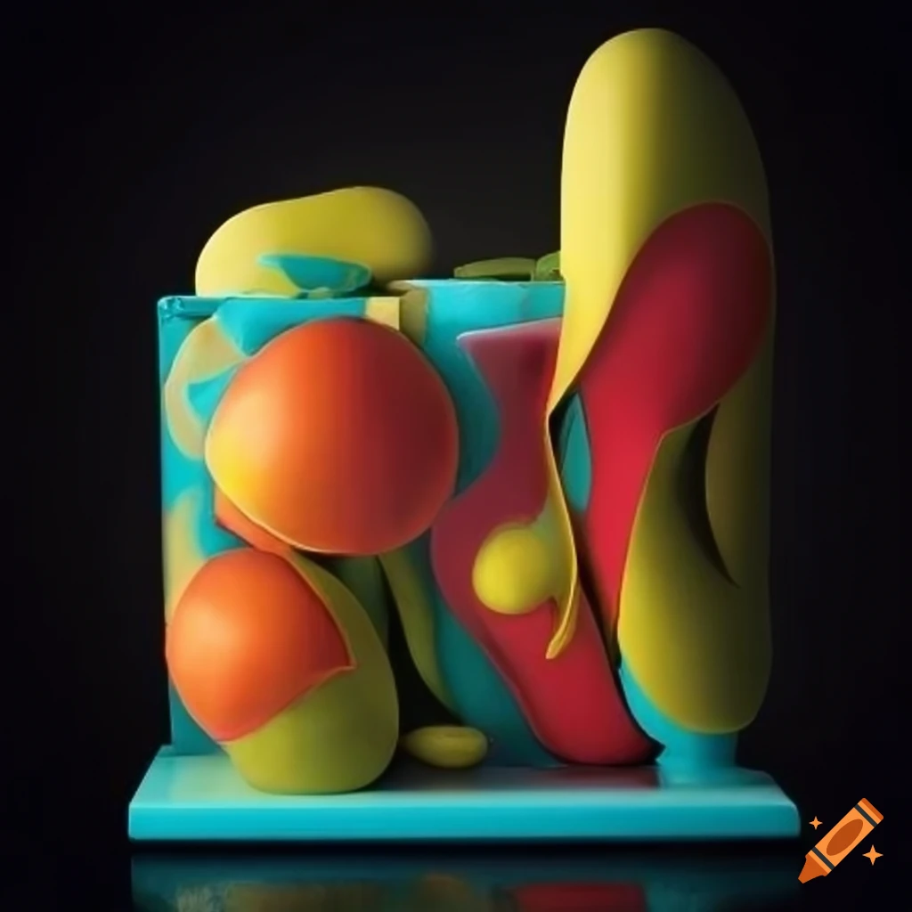 3d plastic graffiti art inspired by wifredo lam in a still life setting ...
