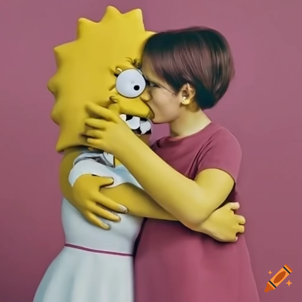 Lisa simpson hugging a boy on Craiyon