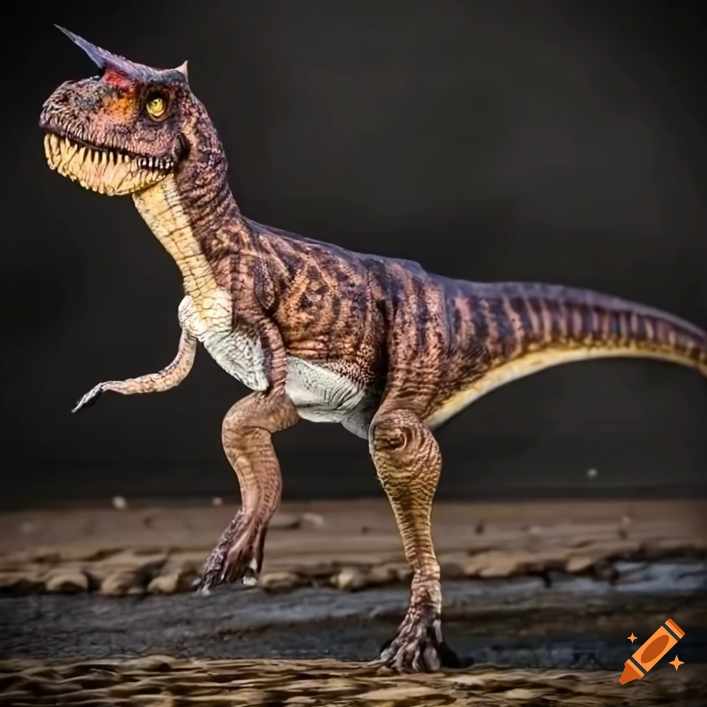 Carnotaurus with intricate color pattern roaming in British Columbia ...