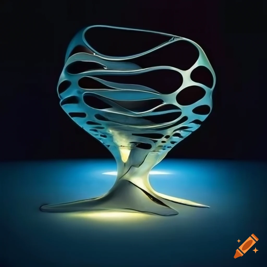 Surreal landscape with abstract iron sculpture and light in salvador ...