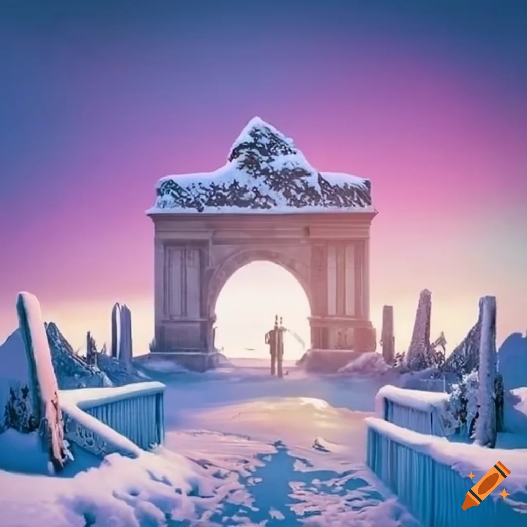 Snowy entrance to heaven on Craiyon