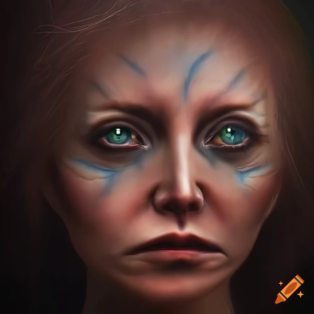 Surreal woman's face in extreme hyper realistic detail on Craiyon