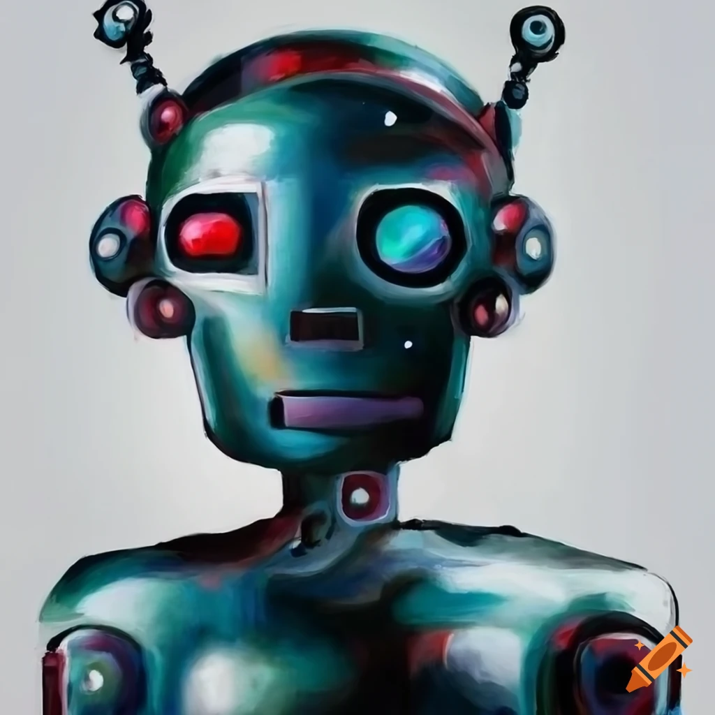Modern painting of a robot on Craiyon