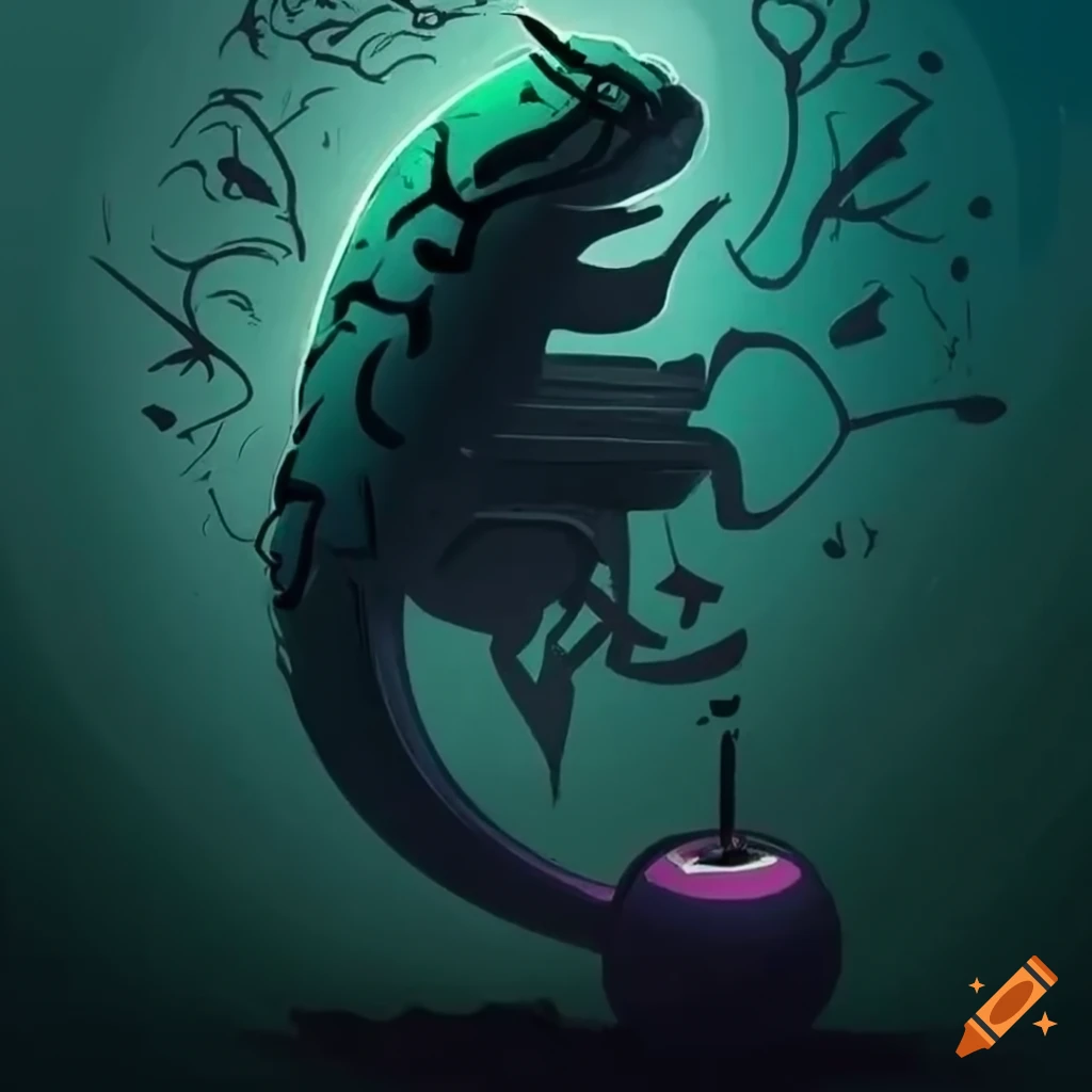 Brain motorcycle monster illustration by heckel on Craiyon