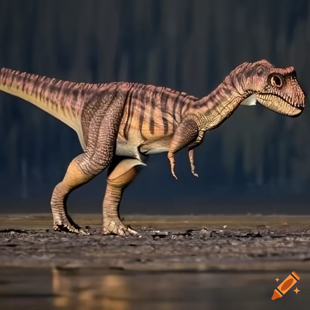 Carnotaurus with intricate color pattern roaming in British Columbia ...