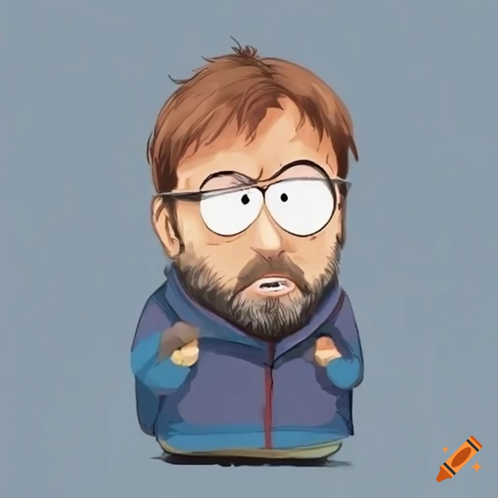 South park style 2d cartoon of jurgen klopp as cartman on Craiyon