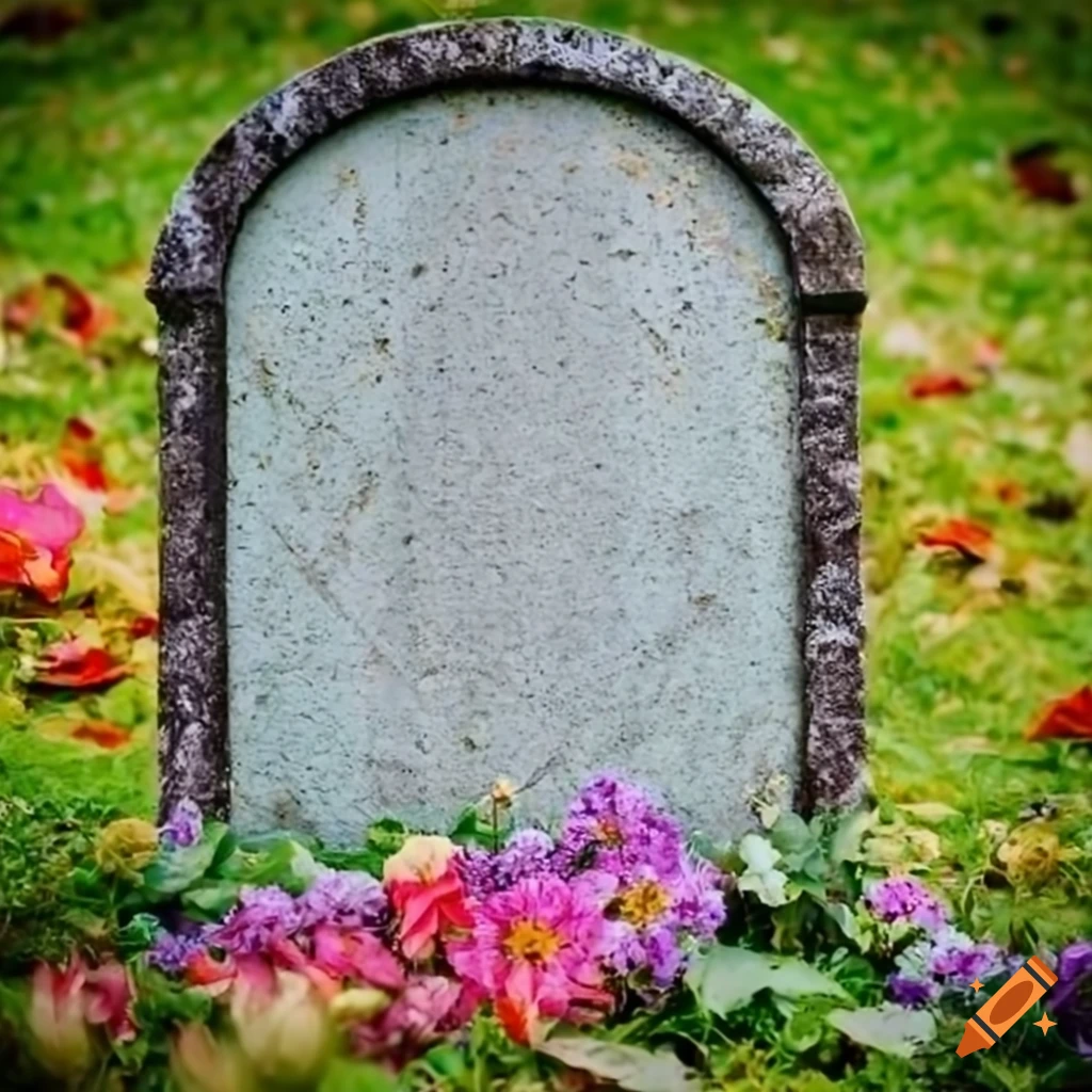Colorful gravestone with flowers on Craiyon