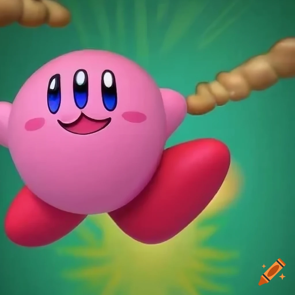 Cartoon character kirby's colorful and chunky feet from the top view on ...