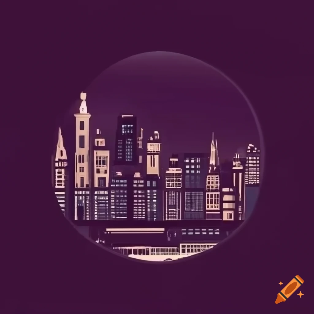 Silhouette design of city layout icons on Craiyon