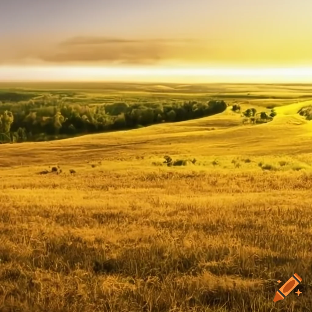 Paysage dans une prairie au format png on Craiyon
