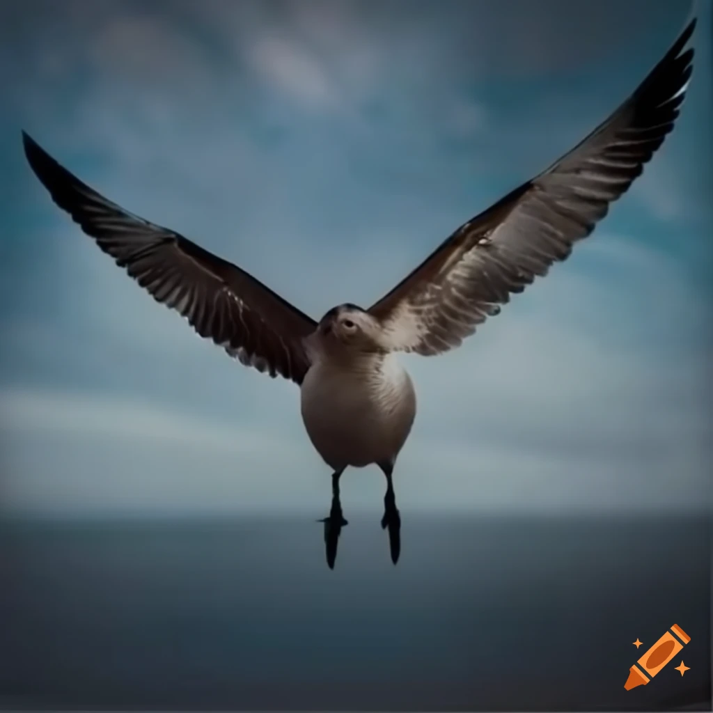 Bird flying in space on Craiyon