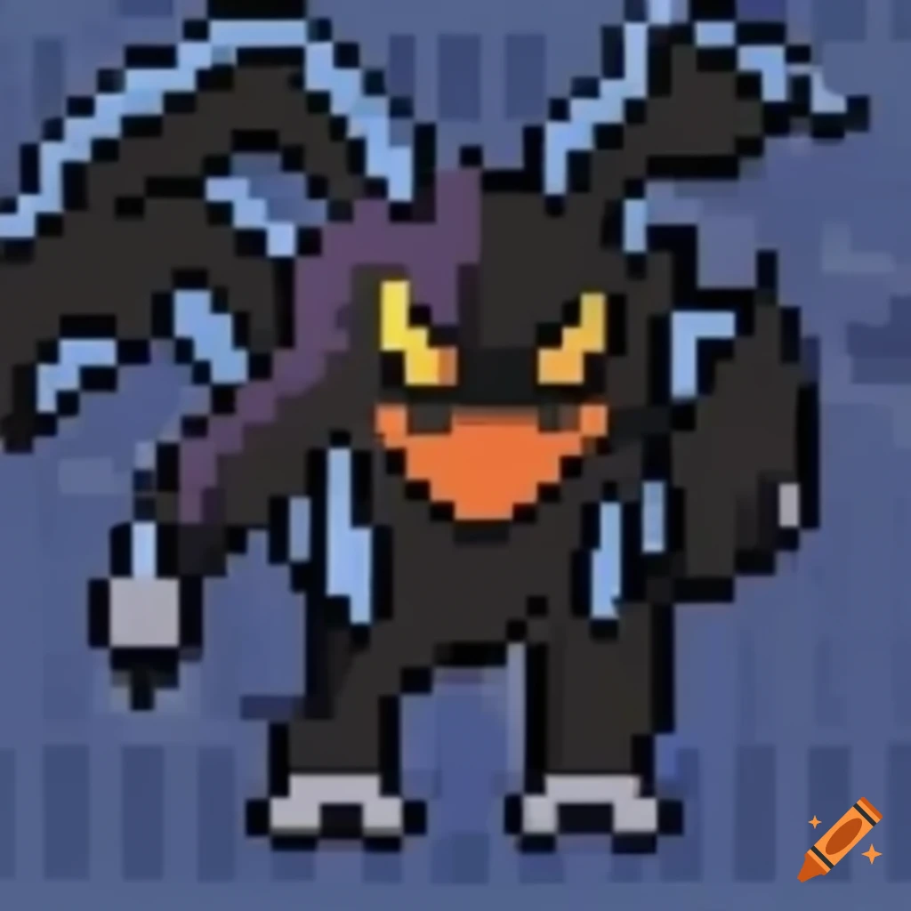 Dark and ghost-like pokemon starter sprite on Craiyon