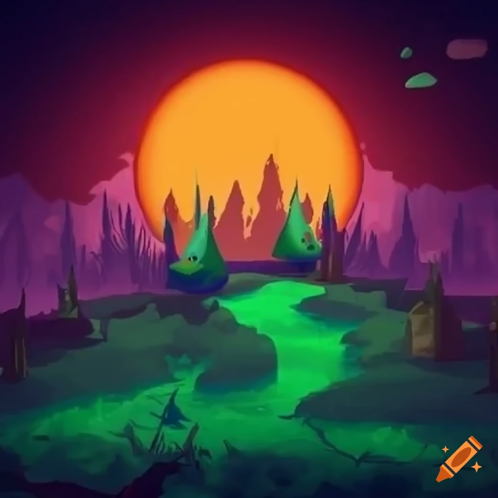 Land for 2d platformer game on Craiyon