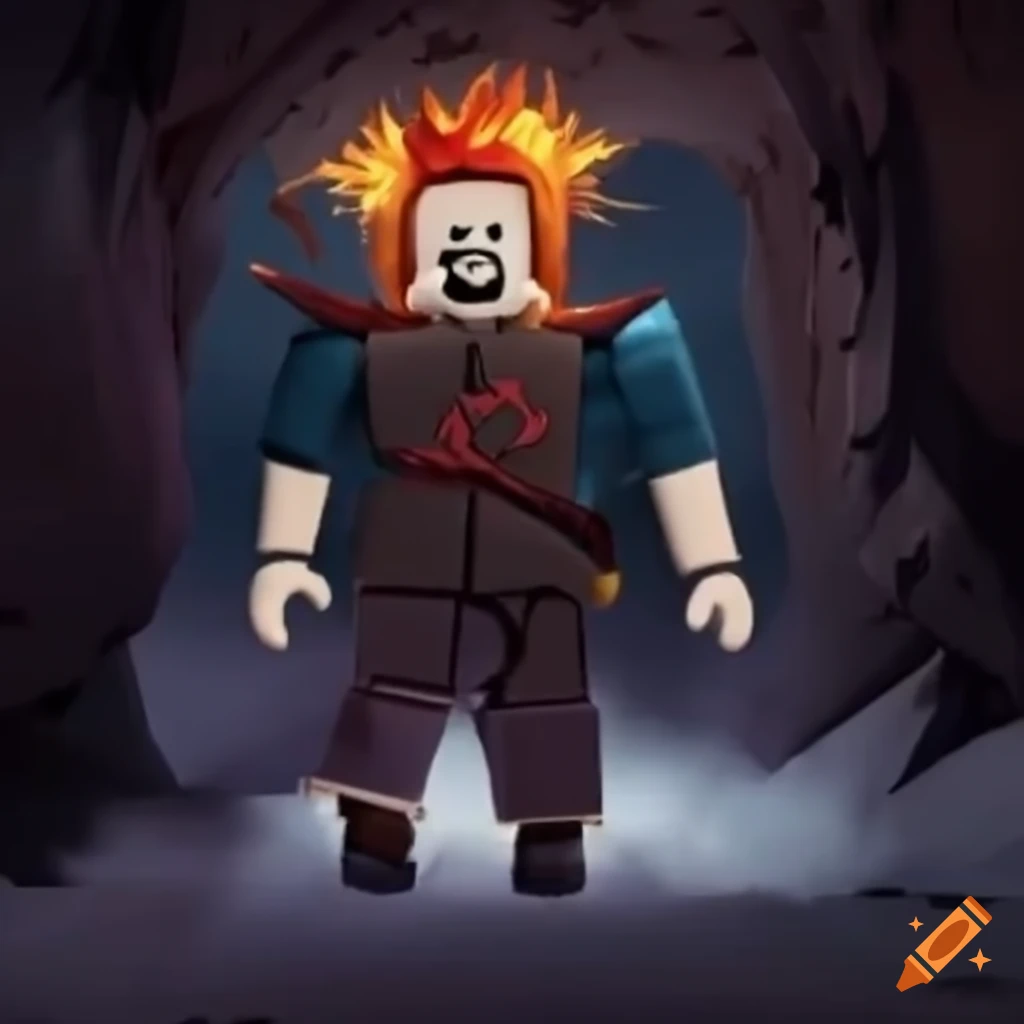 Roblox thumbnail of anime characters fighting in a cave on Craiyon
