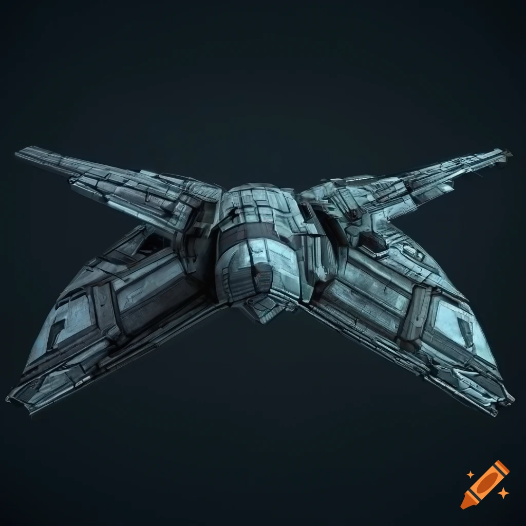 Stealth tie interceptor with gold squadron markings in dynamic lighting ...