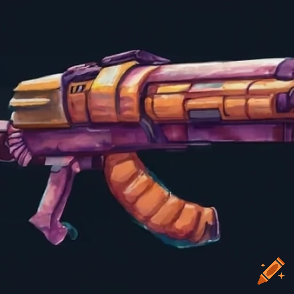 Bulky railgun weapon on Craiyon