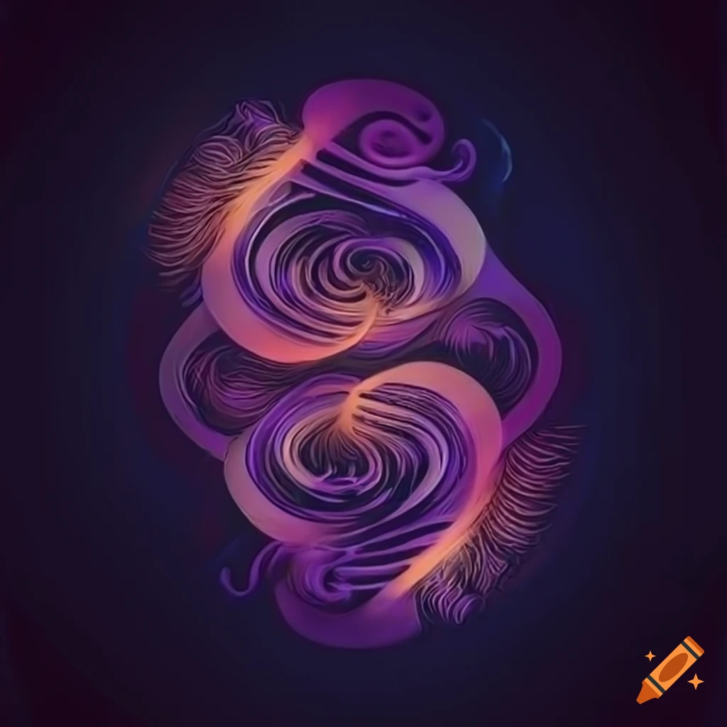 Stylized intricate rune with intertwining ethereal symbols in a logo ...