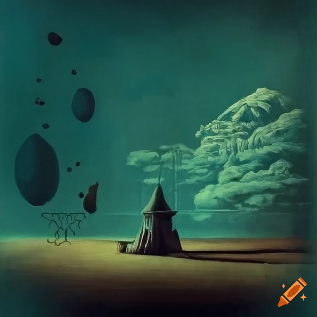 Retro surrealist art featuring 1950s rockabilly urban motifs and ...