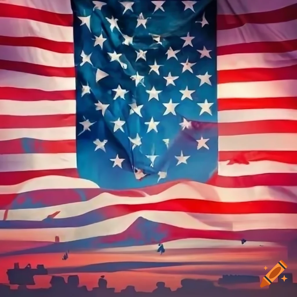 Creative american flag on Craiyon