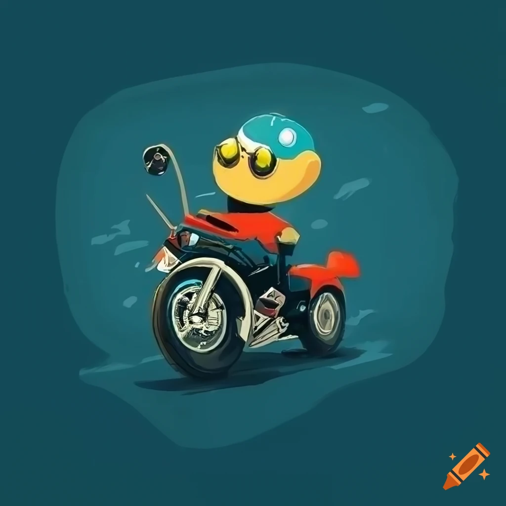 Brain motorcycle monster illustration by heckel on Craiyon