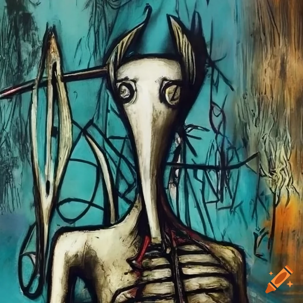 Graffiti art inspired by wilfredo lam and arthur rackham on Craiyon